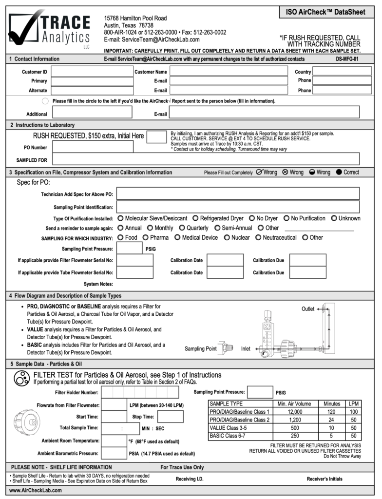 Data Sheets - Trace Analytics, the AirCheck Lab