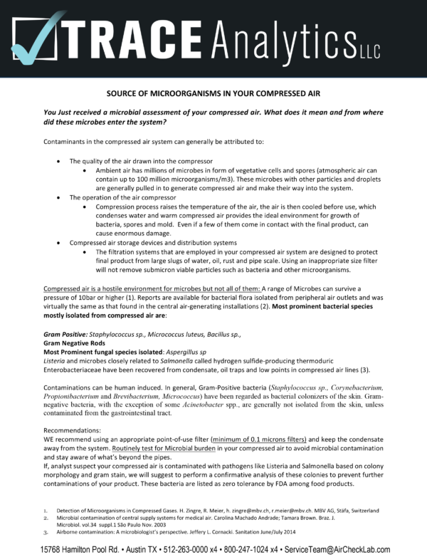 Microbial Tech Note - Trace Analytics, the AirCheck Lab
